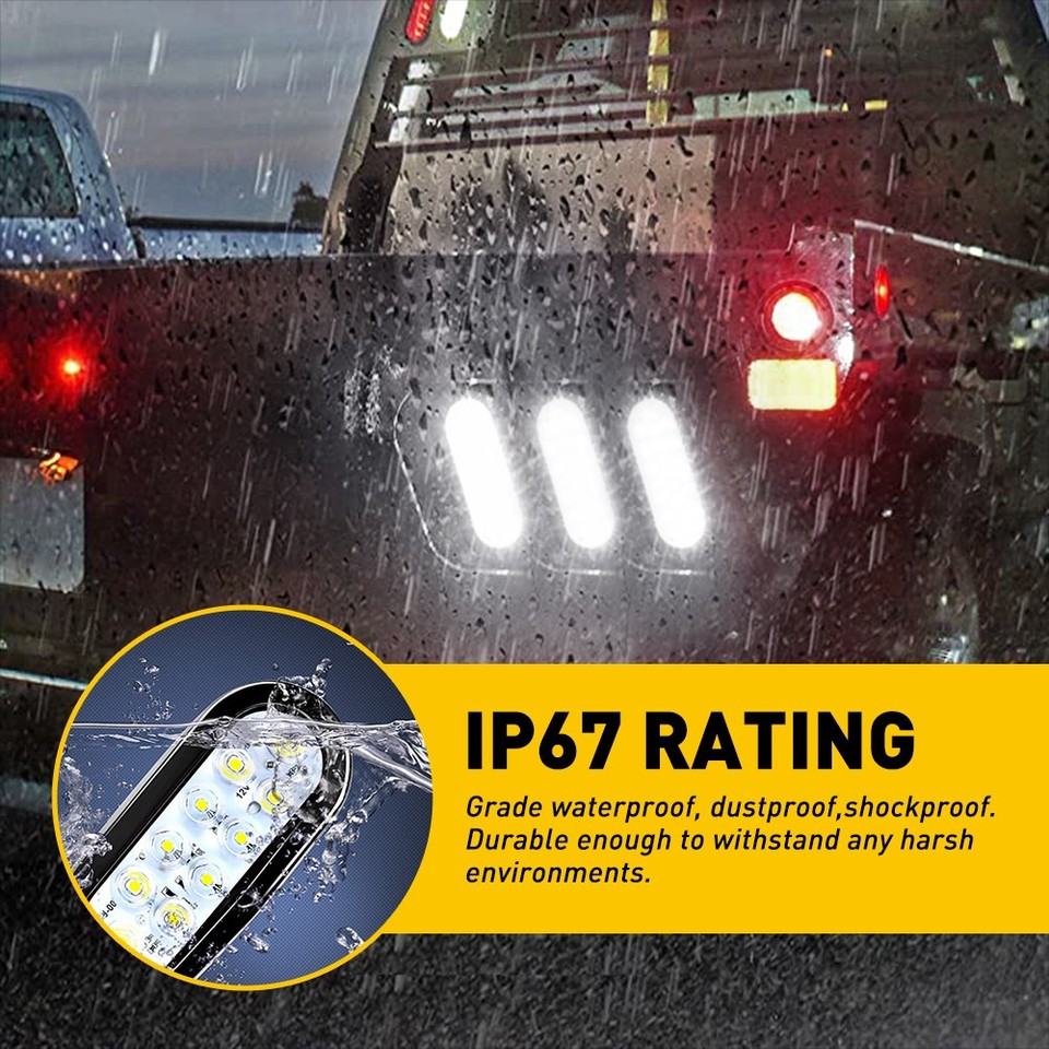 6" LED 10 Round Light Tail Rear Stop Brake Light Car Truck High Low ...