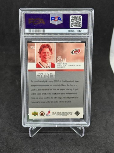 PSA 9 Mint ERIC STAAL 2003/04 Upper Deck **YOUNG GUNS** ROOKIE CARD ...