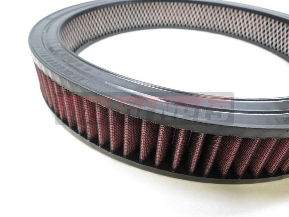 14"x2" Hi Flow Washable Reusable Air Filter Element SBC BBC SBF Hot Rod ...