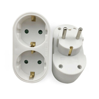 Double Plug Multi Plug Duo Plug 2-Slot Multi Plug Vertical White | eBay