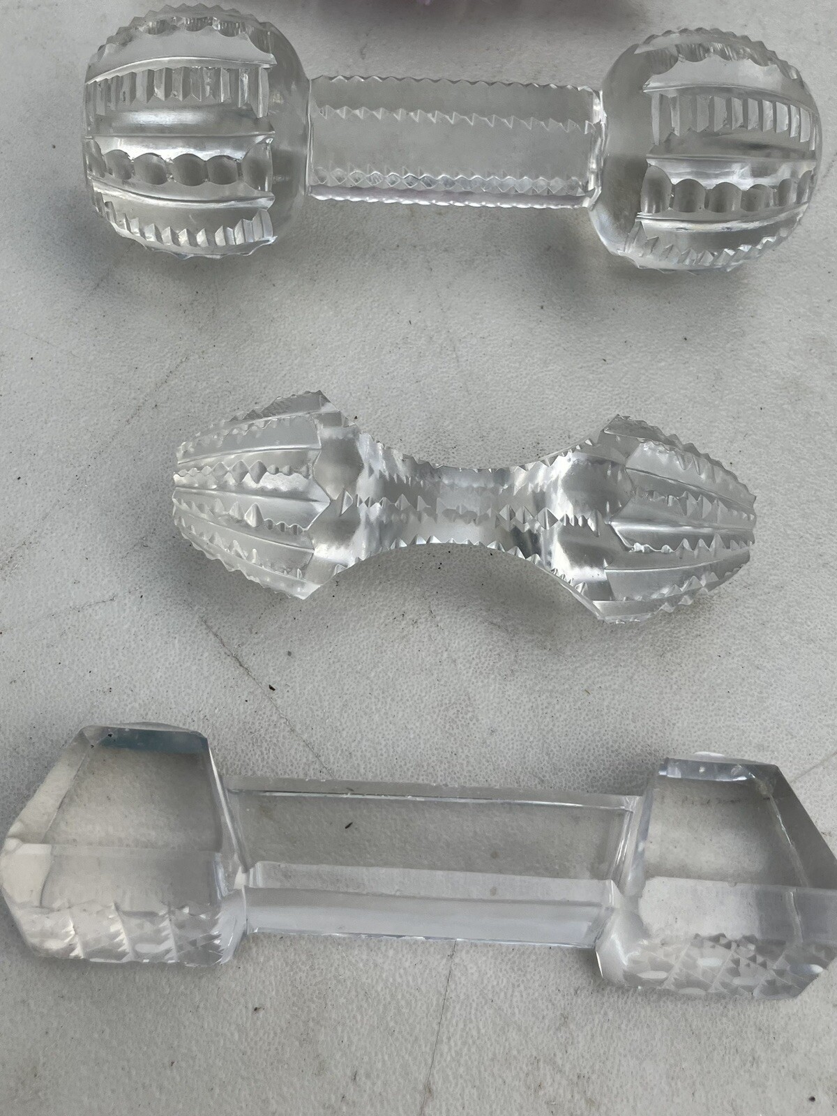LOT OF 3 VINTAGE ANTIQUE CRYSTAL GLASS KNIFE RESTS | eBay