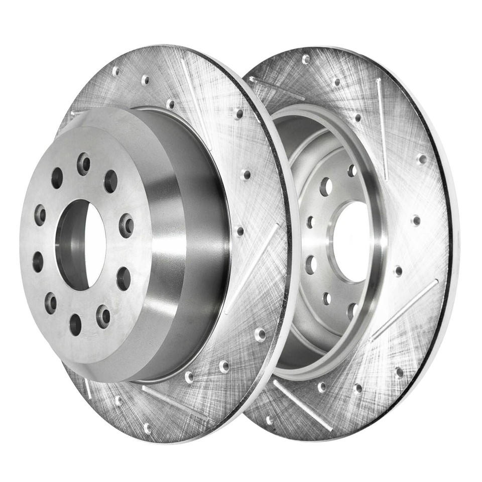 Front Rear Drilled Rotors Brake Pads Kit for 2018 - 2023 Jeep Wrangler ...