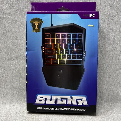 USB Bugha Exclusive RGB LED Color Changing One Handed Ergonomic Gaming ...