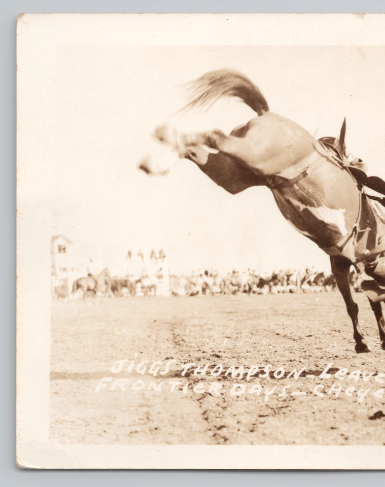 RPPC Frontier Days Cheyenne WY Cowboy Jiggs Thompson Thrown by "He Man ...