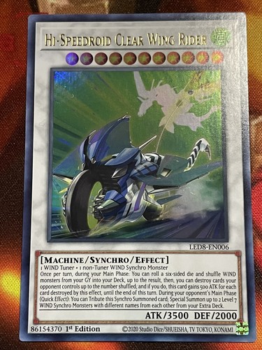 Hi-Speedroid Clear Wing Rider | Yugioh! Synchro Storm LED8-EN006 Ultra ...