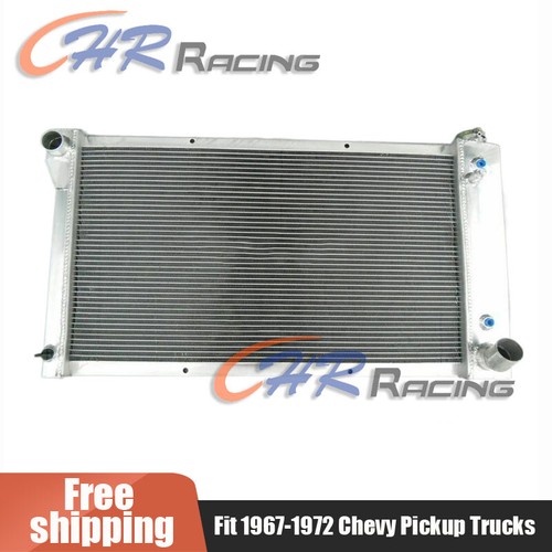All Aluminum Radiator For 44mm 1967-1972 Chevy Pickup Truck 67 68 69 70 ...