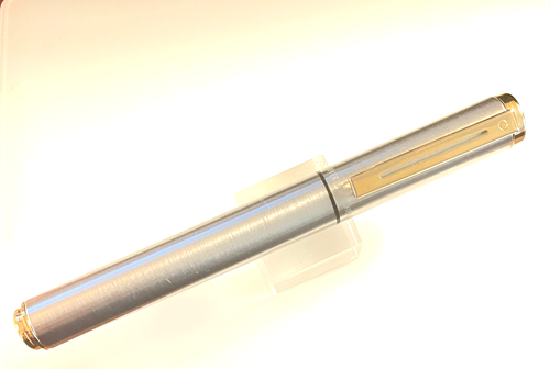 1990's Sheaffer Award Ball Pen Stainless Steel with gold trim. USA ...