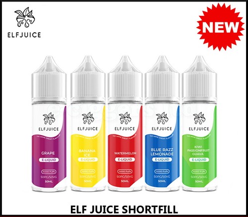 ELFJUICE E LIQUID - ELF BAR FLAVOURS - 50ML SHORTFILL - NO NICOTINE ...