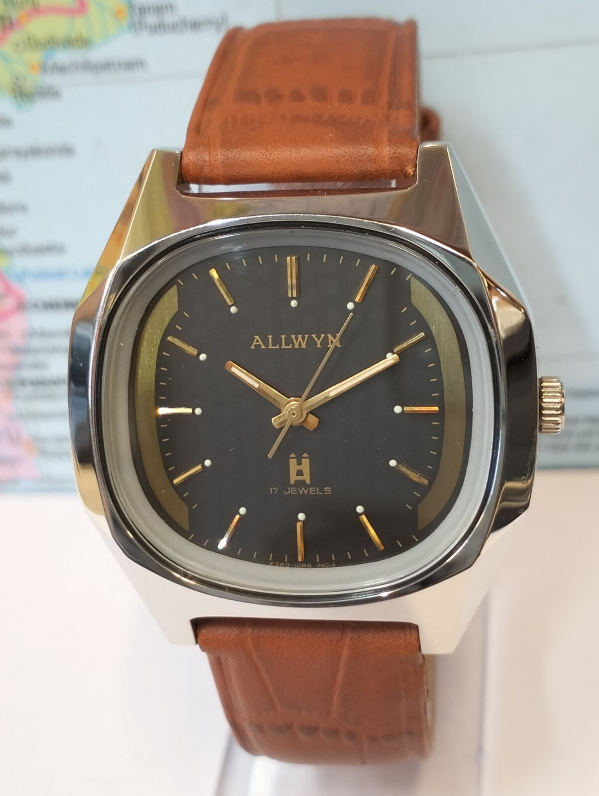 ALLWYN 17 JEWELS WINDING NEW OLD STOCK Y380-5010 INDIA MEN'S FULL WORKING VTG | eBay