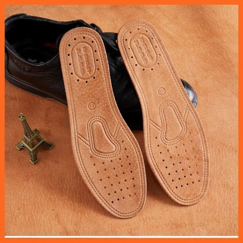 Real Cowhide Insole Leather Shoes Boots Shoe Inserts Soft Breathable ...