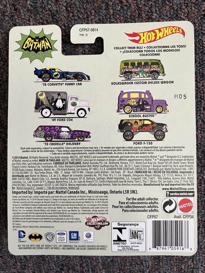 Hot Wheels Batman Classic TV Series Robin Ford F-150 Metal Real Riders ...