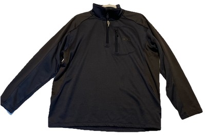 Drake Waterfowl Systems Sweater Mens L 1/4 Zip Blue With Gray Contrast ...