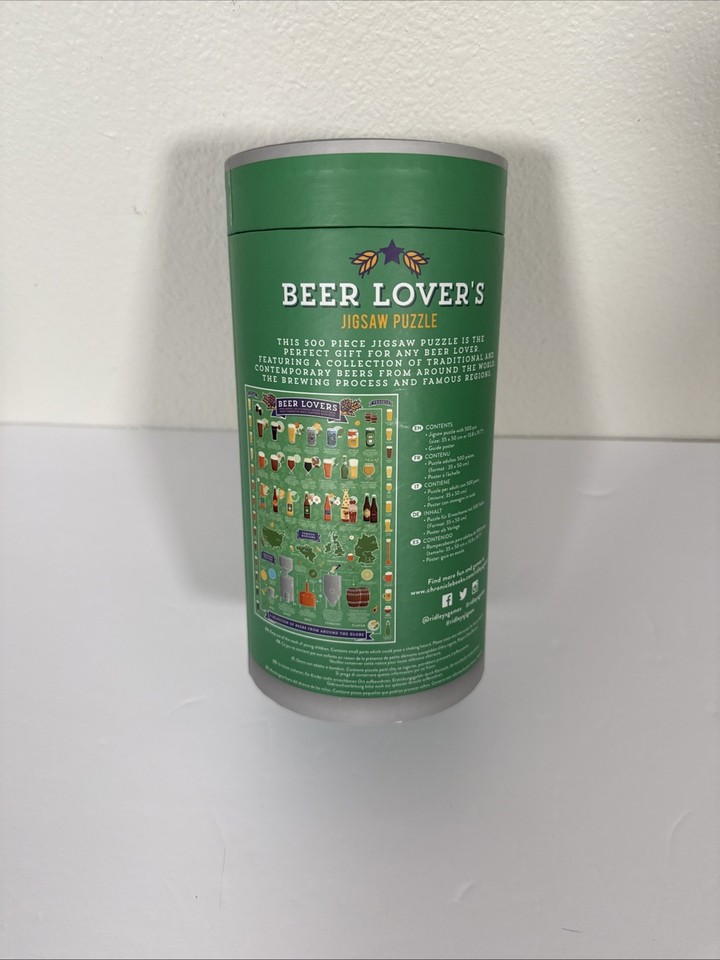 Beer Lovers 500 Piece Jigsaw Puzzle Featuring Beers From Around The ...