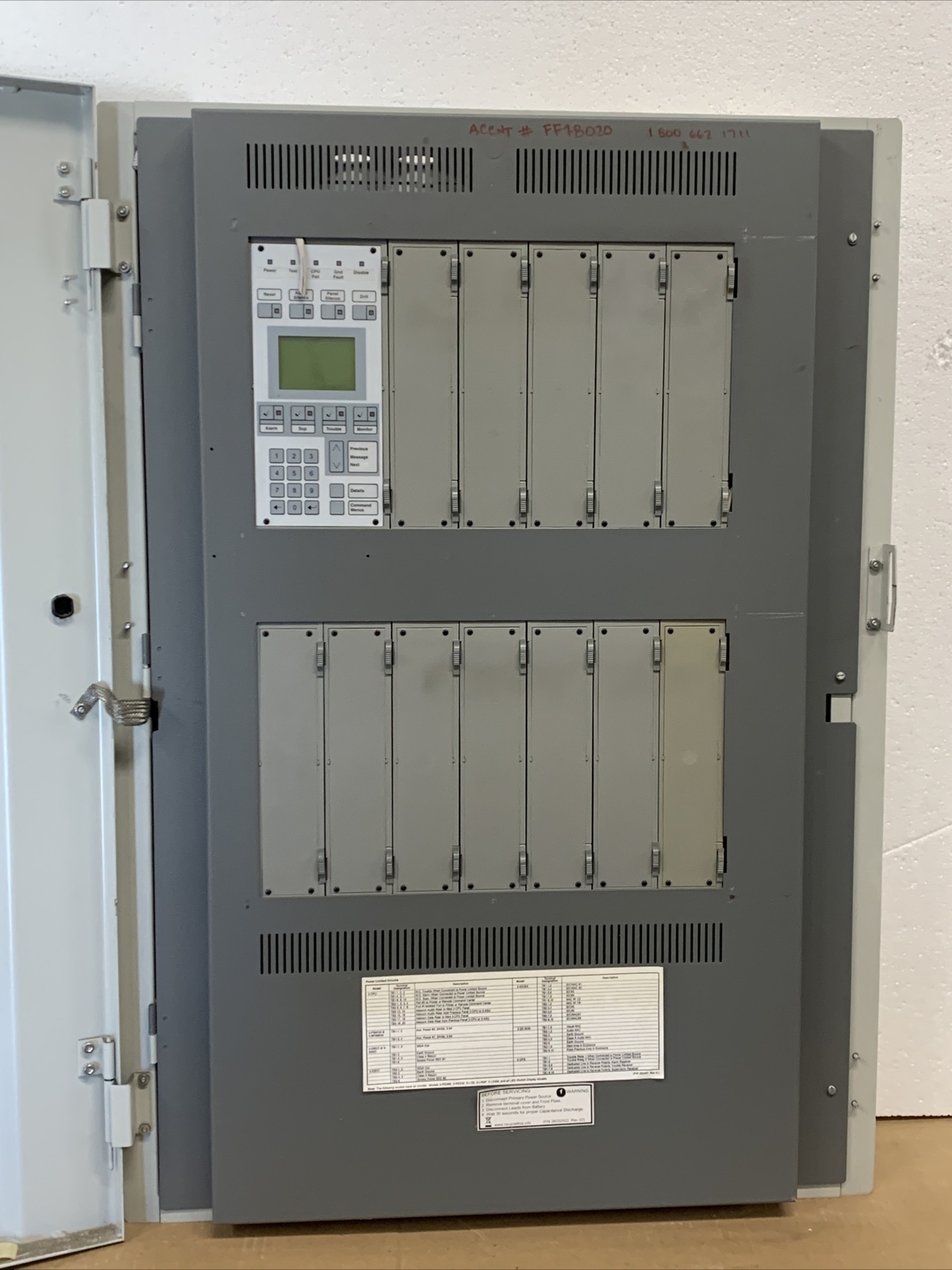 Edwards EST3 Fire Alarm System Control Panel CPU, Display, 12-Slots ...