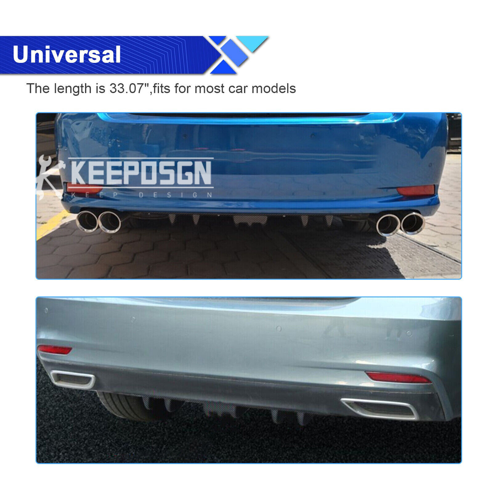 For Cadillac CTS CTS-V ATS CT4 Carbon Fiber Rear Lip Bumper Diffuser ...