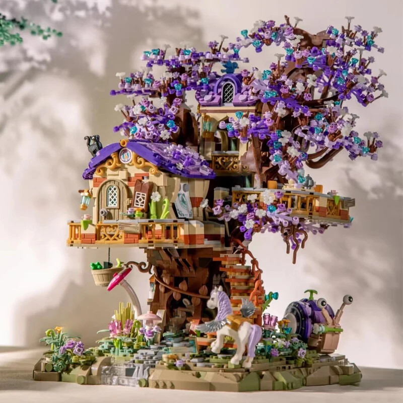 Creative LOZ MINI Elves Treehouse Sets Building Block MOC Girls Dream ...