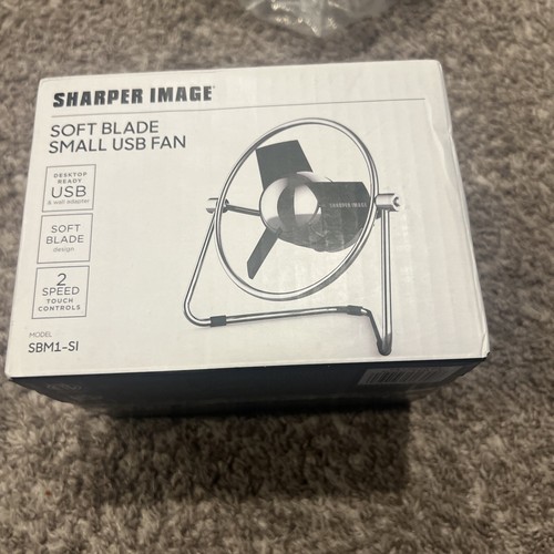 Sharper Image~Soft Blade 2 Speed Quiet Operation USB Metal Chrome Frame ...