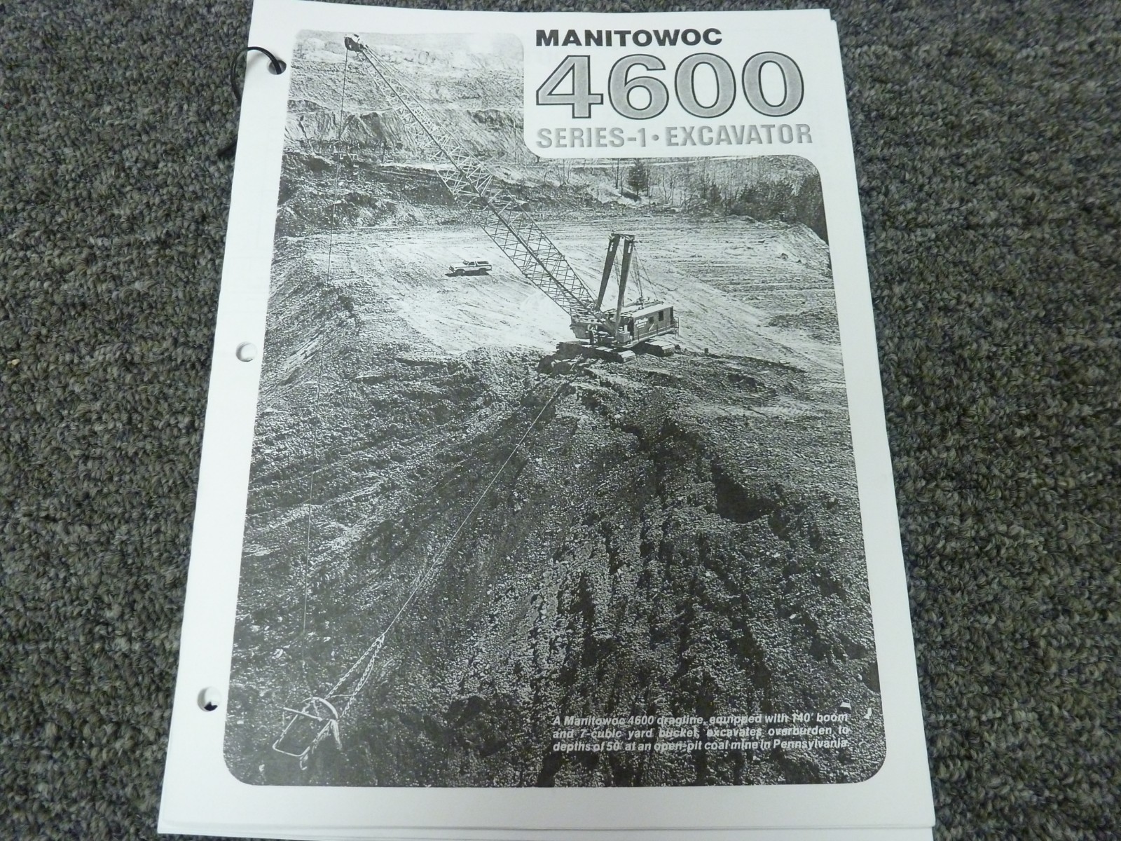 Manitowoc 4600 Series 1 Excavator Specifications & Load Capacities ...