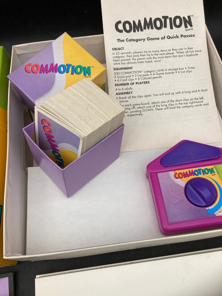 Commotion Board Game from Parker Brothers (1990) 100% Complete | eBay