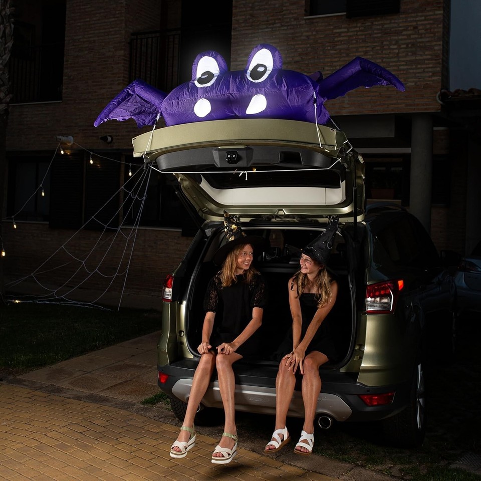 Halloween Inflatable Bat Trunk Decoration for Car with Lights 6FT Trunk ...