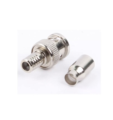 10 Pack Lot - RG59 2pc Coax Coaxial BNC Crimp On Male Connector Plug ...