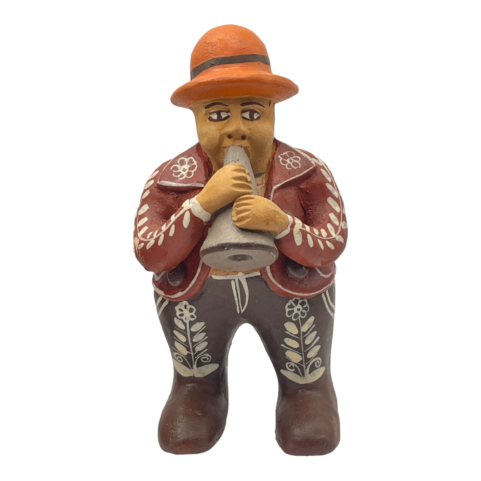 Authentic 5" Perúvian Statues 3 Figures Playing Instruments | eBay