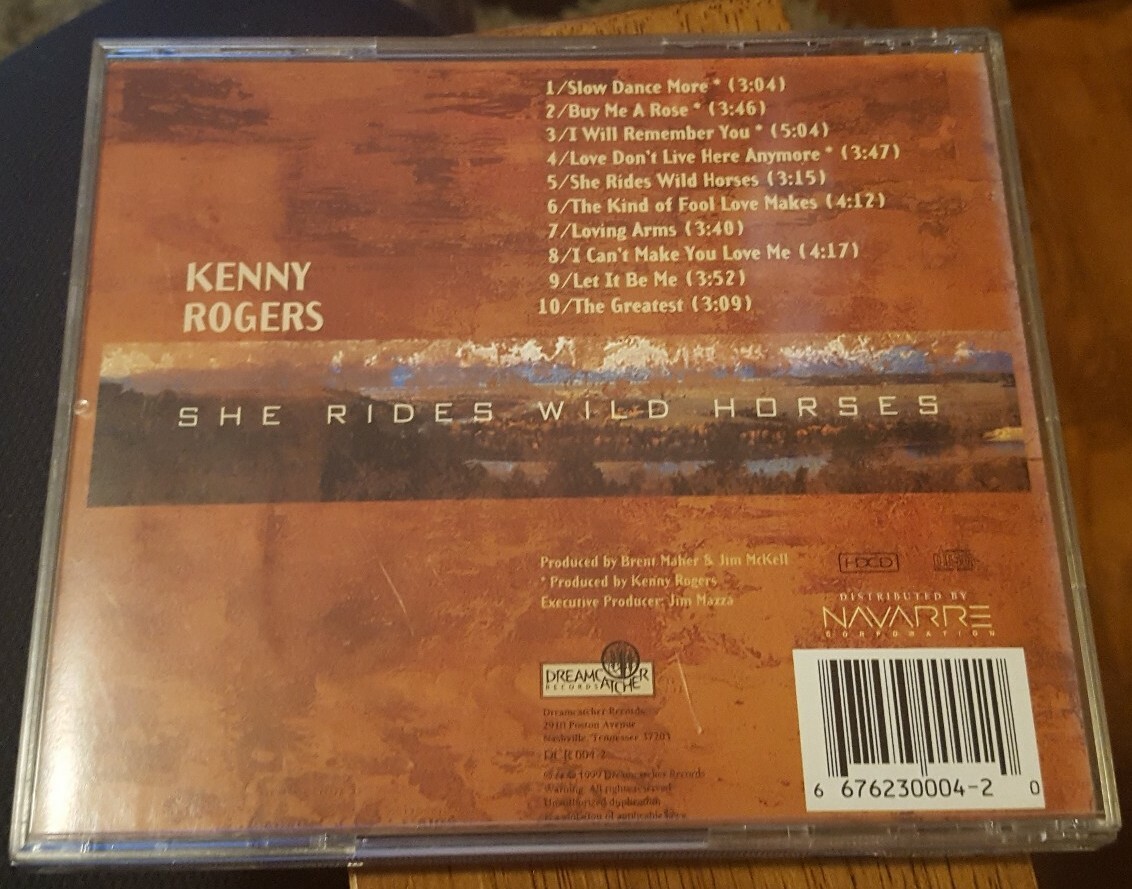 She Rides Wild Horses by Kenny Rogers (CD, May-1999, Dream Catcher ...
