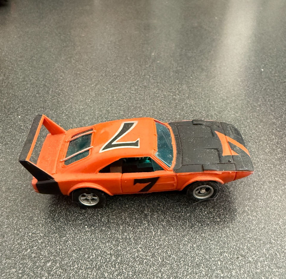 AFX AURORA ORANGE & BLACK DODGE DAYTONA CHARGER SUPERBIRD #7 HO SLOT ...