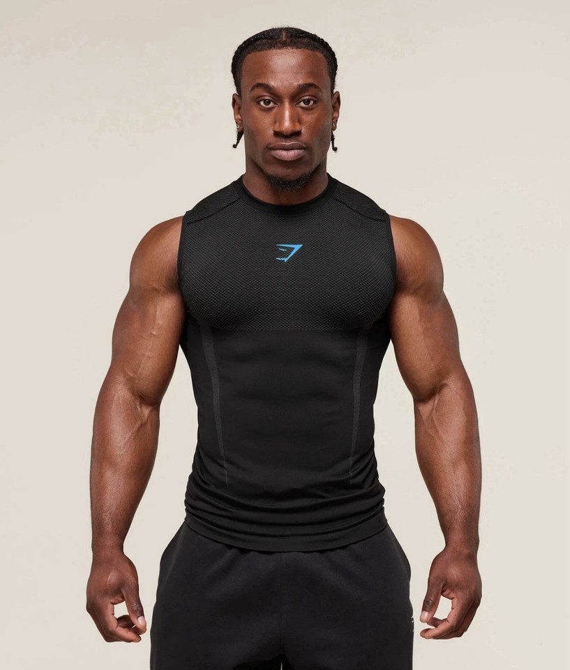 Gymshark Onyx 5.0 Tank - Black/Onyx Grey- Size Medium - Presale ...