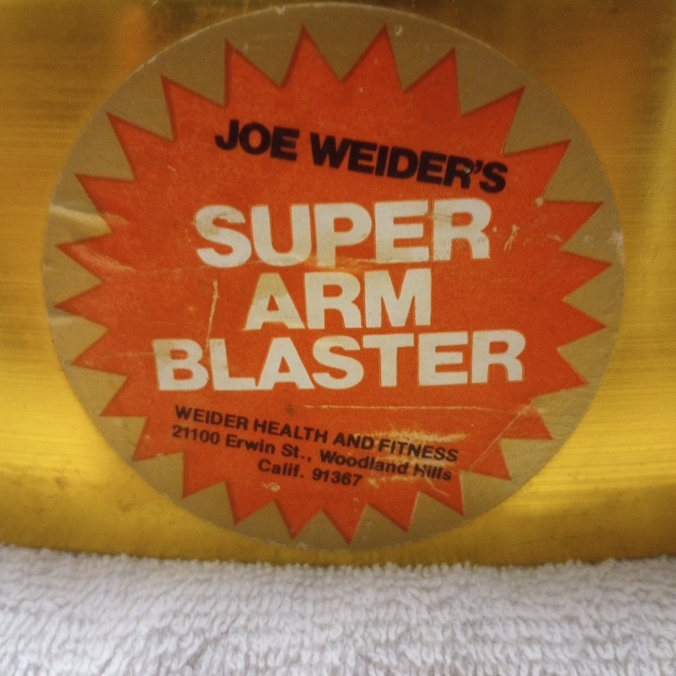Rare JOE WEIDER Super Arm Blaster GOLD Metal + OG Strap & Buckle ...