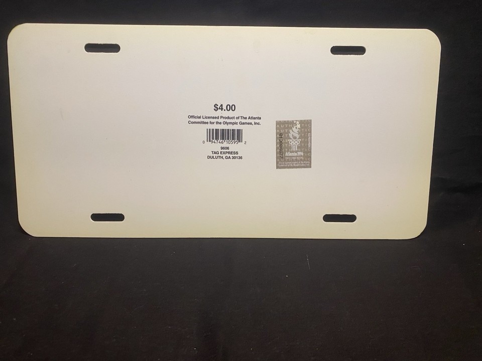 Vintage Official 1996 Atlanta Olympic Games Plastic Booster License ...