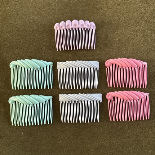 Vintage 1980s Hair Combs, Pastel Colors, 3 Sets Plus One Single ...