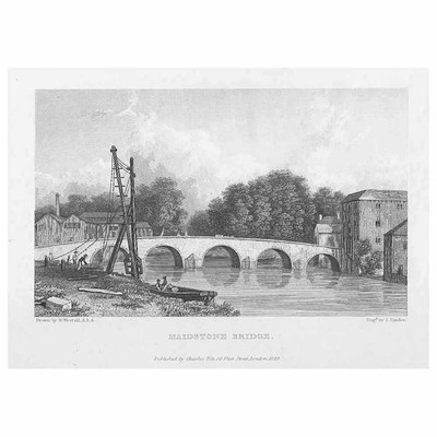 MAIDSTONE Bridge - Antique Print 1829 | eBay UK
