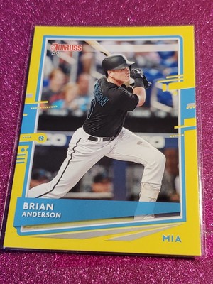 2020 Panini Donruss Yellow Brian Anderson #165 Miami Marlins | eBay