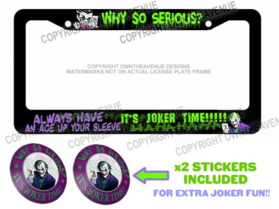It's Joker Time! Hahaha Why So Serious Super Evil Funny License Plate ...