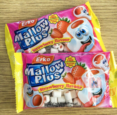 2x16g Erko Mallow Plus Marshmallow Plus Strawberry Fat Free Gluten Free ...