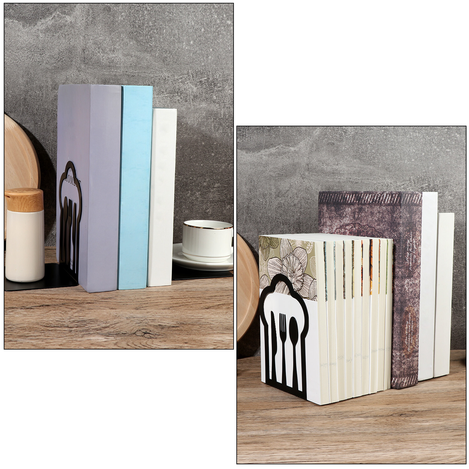 Holder Metal Book Ends Spoon Kitchen Cookbook Bookends Bookends For ...