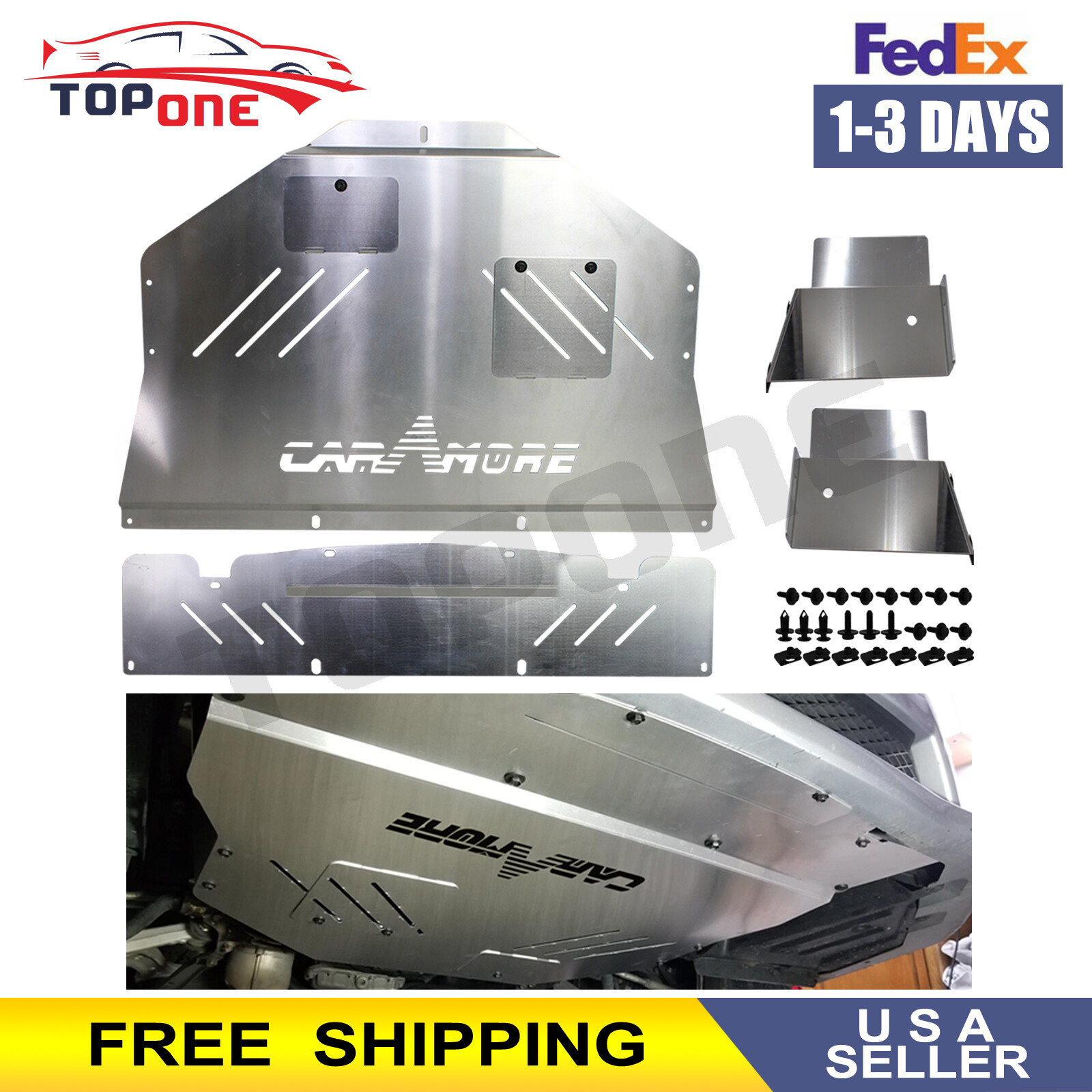 Aluminum Engine Splash Shield Under Tray Skid Plate For 2015-2021 ...