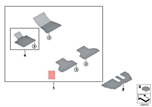 BMW X5 M X6 F15 F16 X5 25D 25DX FLOOR MAT DRIVER'S SIDE 51477439862 NO ...