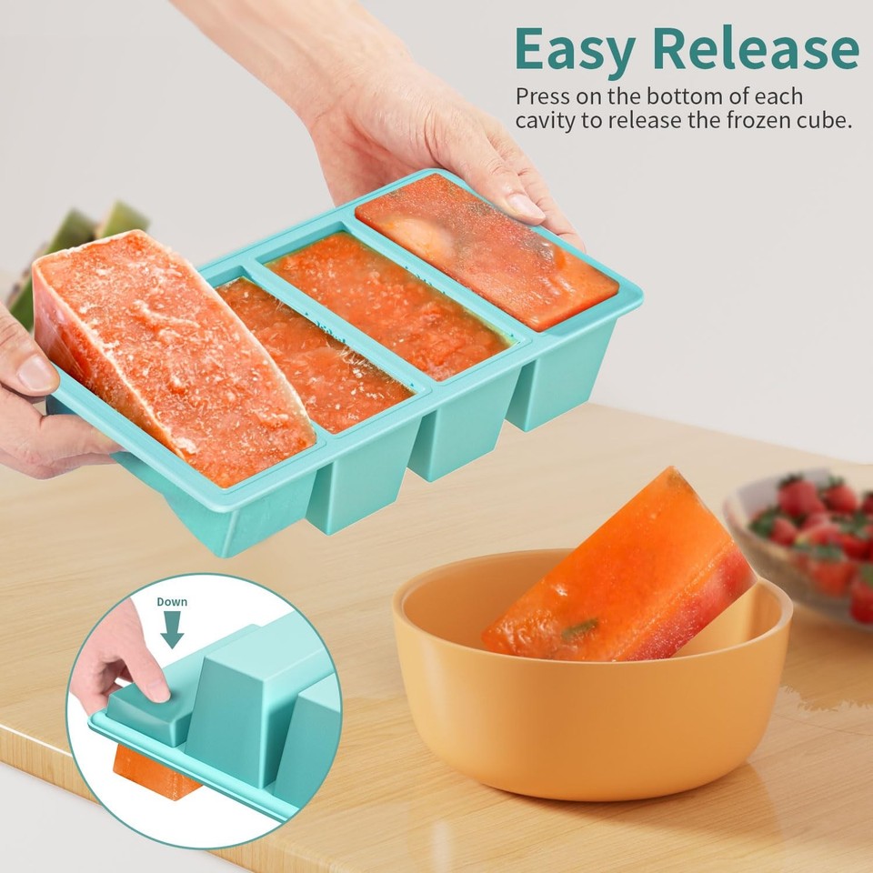 Silicone Freezer Tray for Sauce Cube: Silicone Freezing Tray for Broth ...