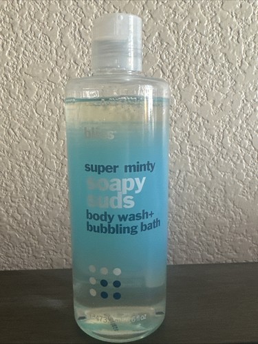 Bliss Super Minty Soapy Suds Body Wash + Bubbling Bath, 16 Oz New Rare ...