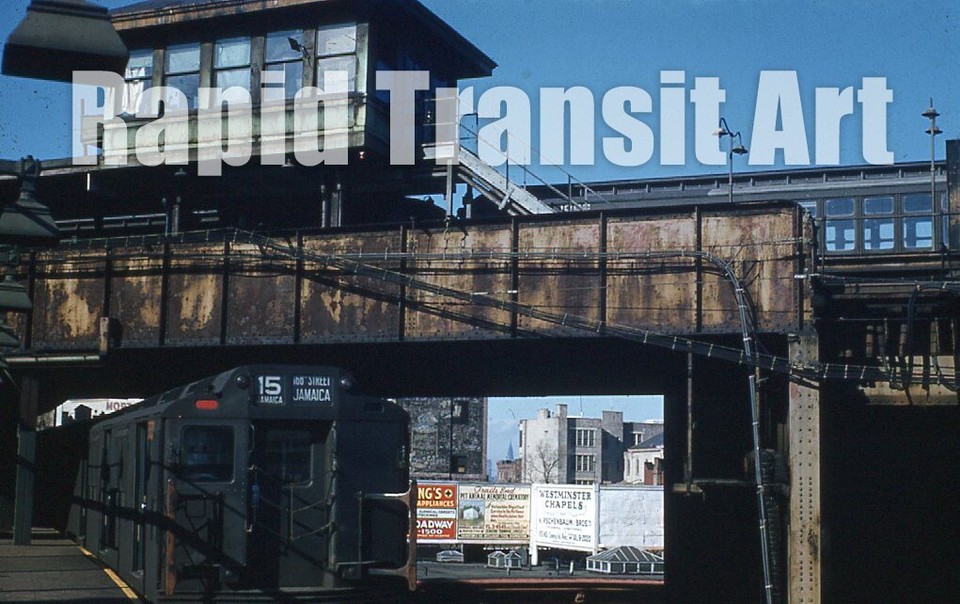 Vintage 1954 Slide New York Subway R-10 MUDC Train Cars Myrtle Avenue ...
