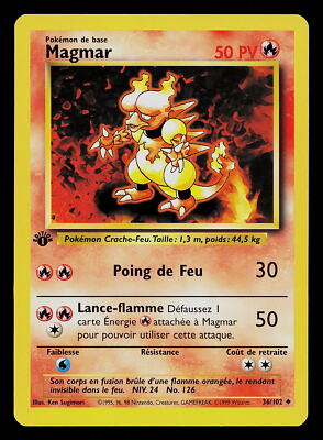 Pokemon Card - Magmar FRENCH 1st Edition Base Set 36/102 Uncommon | eBay