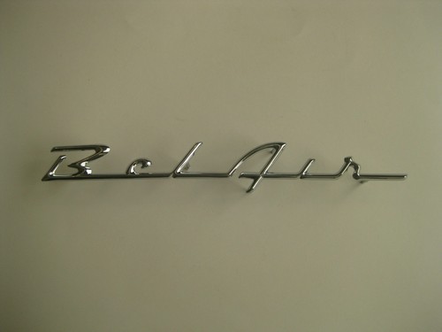 CHROME CHEV BELAIR BADGE 55 56 NEW 1955 1956 CHEVROLET EMBLEM BEL AIR ...