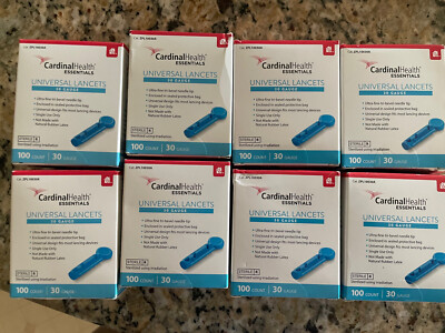 8-NEW Boxes Universal Lancets 30 Gauge Cardinal Health Exp 8/2023 Or ...