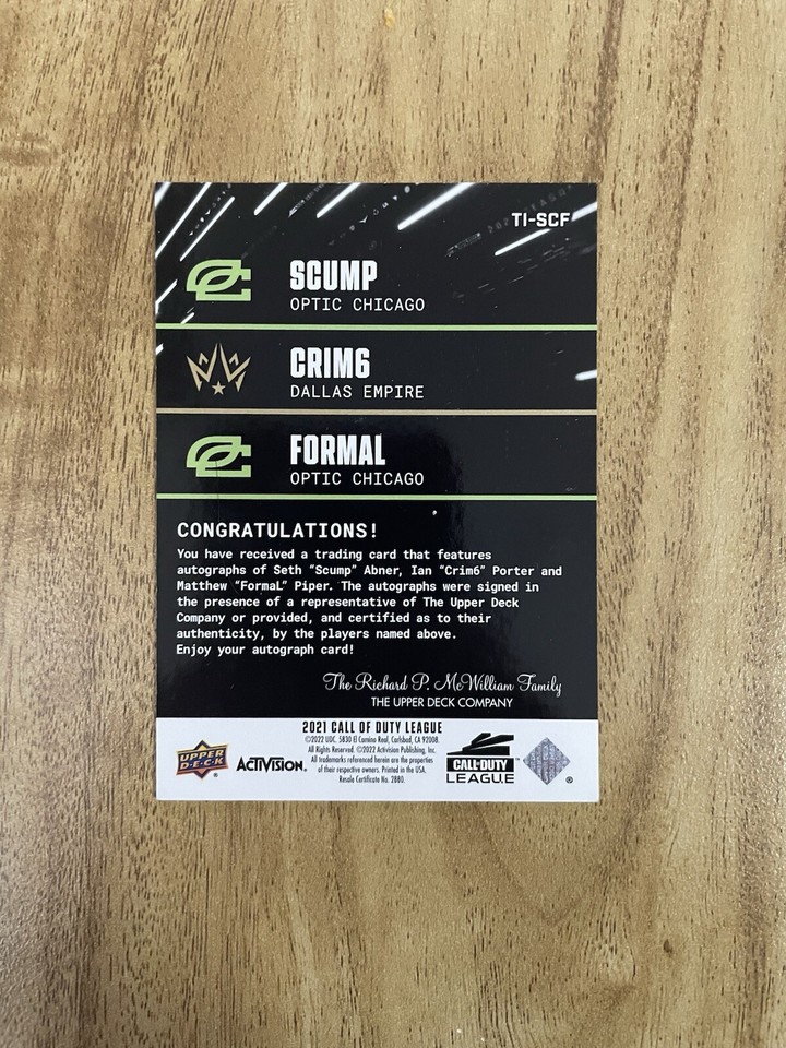 Trio ink Call of Duty League Trading Card: Scump, Formal, Crim6 | eBay