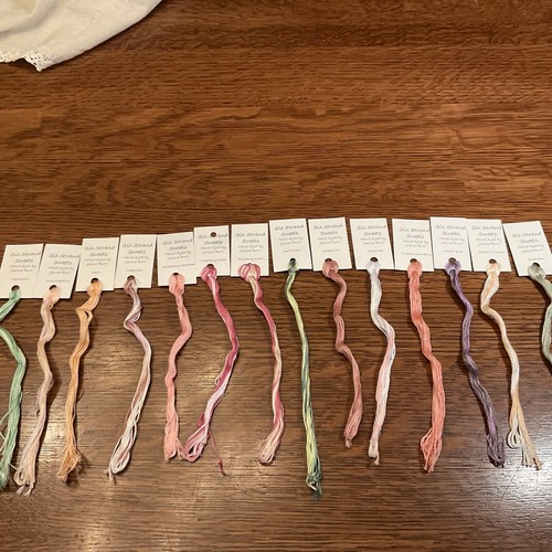 RARE LOT OF 14 SIX STRAND SWEETS HAND DYED BY JESSICA BURR FLOSS THREAD ...
