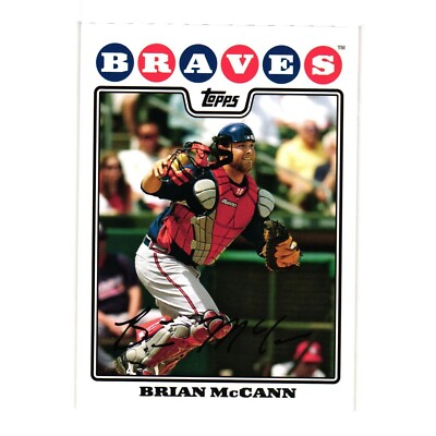 2008 Topps Baseball Collector Card Brian McCann 294 Atlanta Braves ...