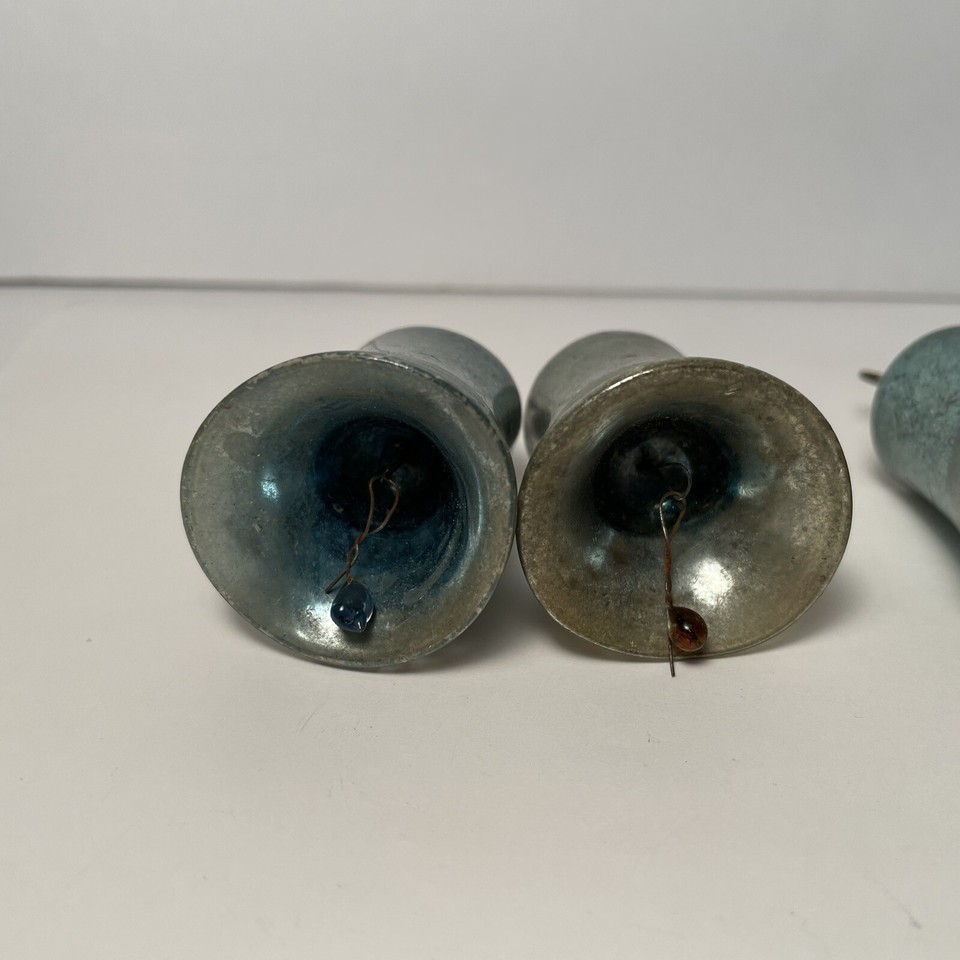 Vintage Blown Glass Bells Christmas Ornaments with Clappers 3 Blue 1 ...