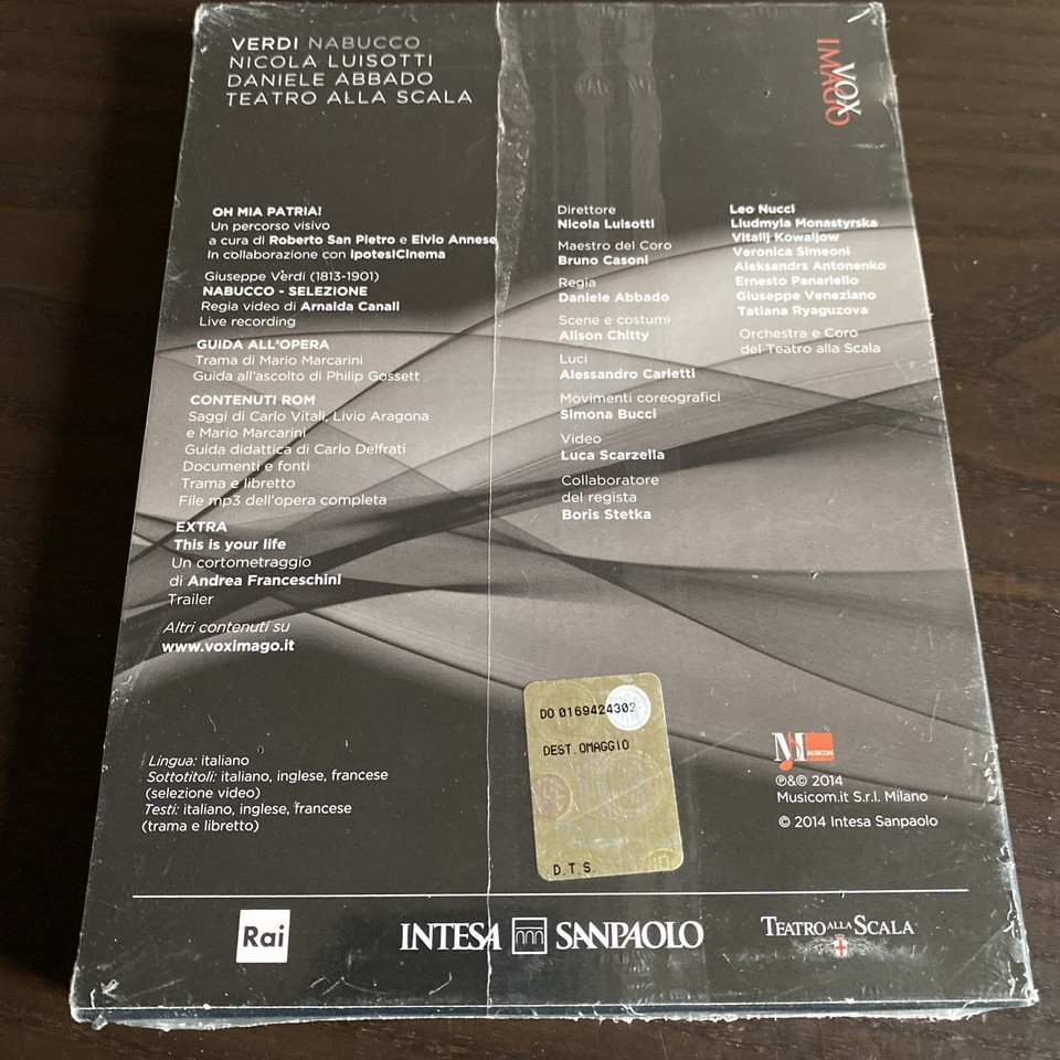 VERDI – NABUCCO Nicola Luisotti –Daniele Abbado –Teatro alla Scala- CD ...